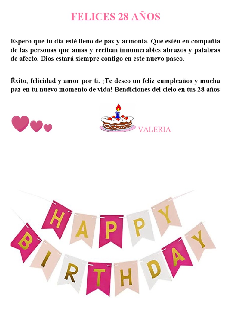 FELICES 28 AÑOS Vale | PDF