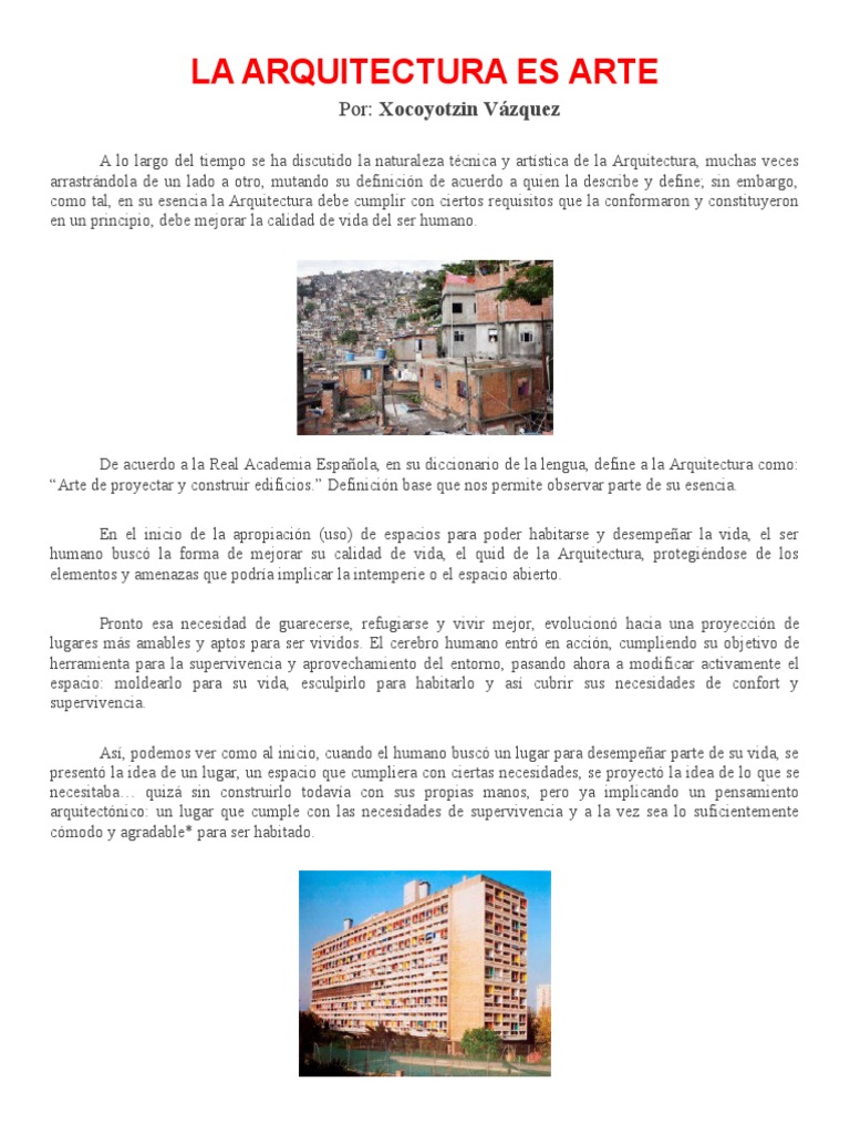 La Arquitectura como Arte Esencial | PDF | Vida | Homo Sapiens