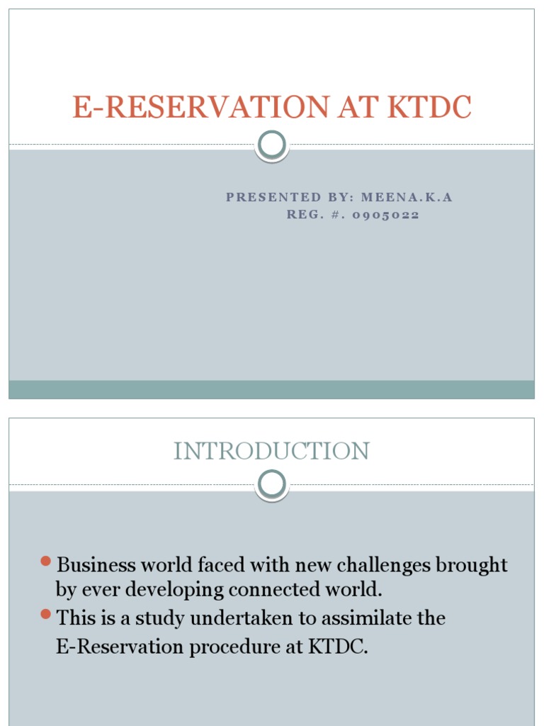 E-Reservation at KTDC | PDF | Hotel | Motel