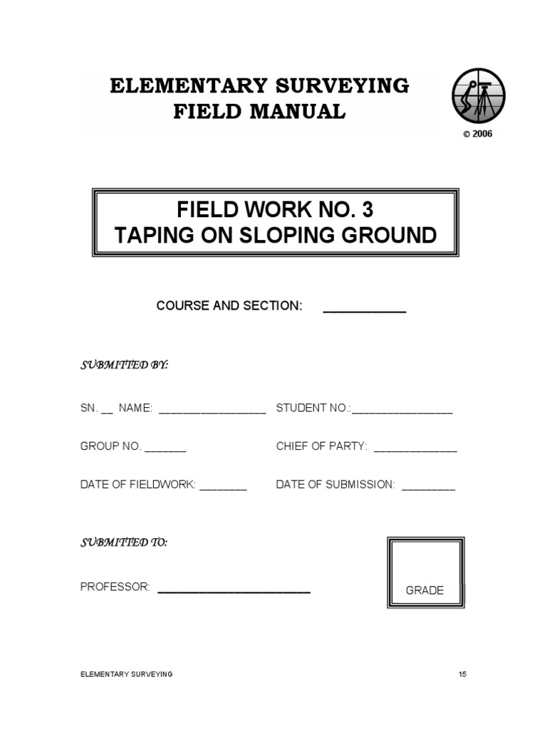 Taping Techniques for Sloping Ground | PDF | Surveying | Angle