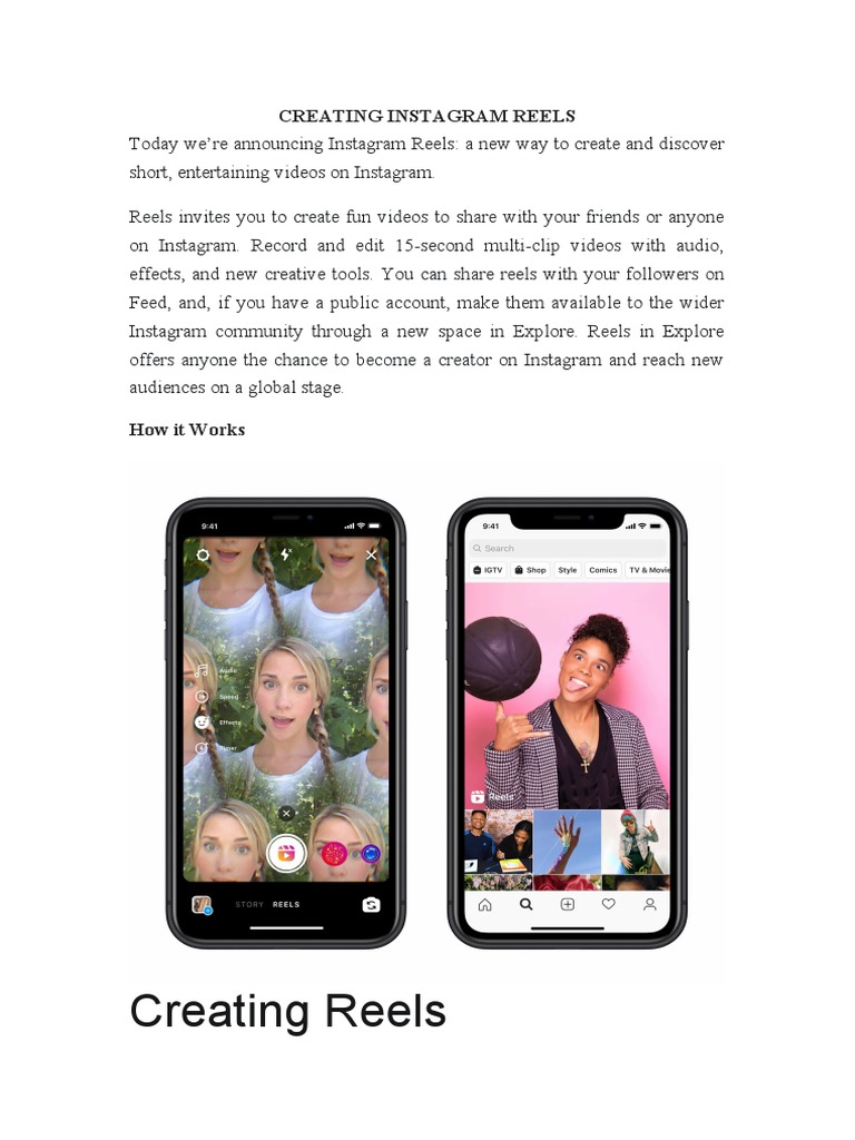 Creating Instagram Reels | PDF | Media Technology | World Wide Web