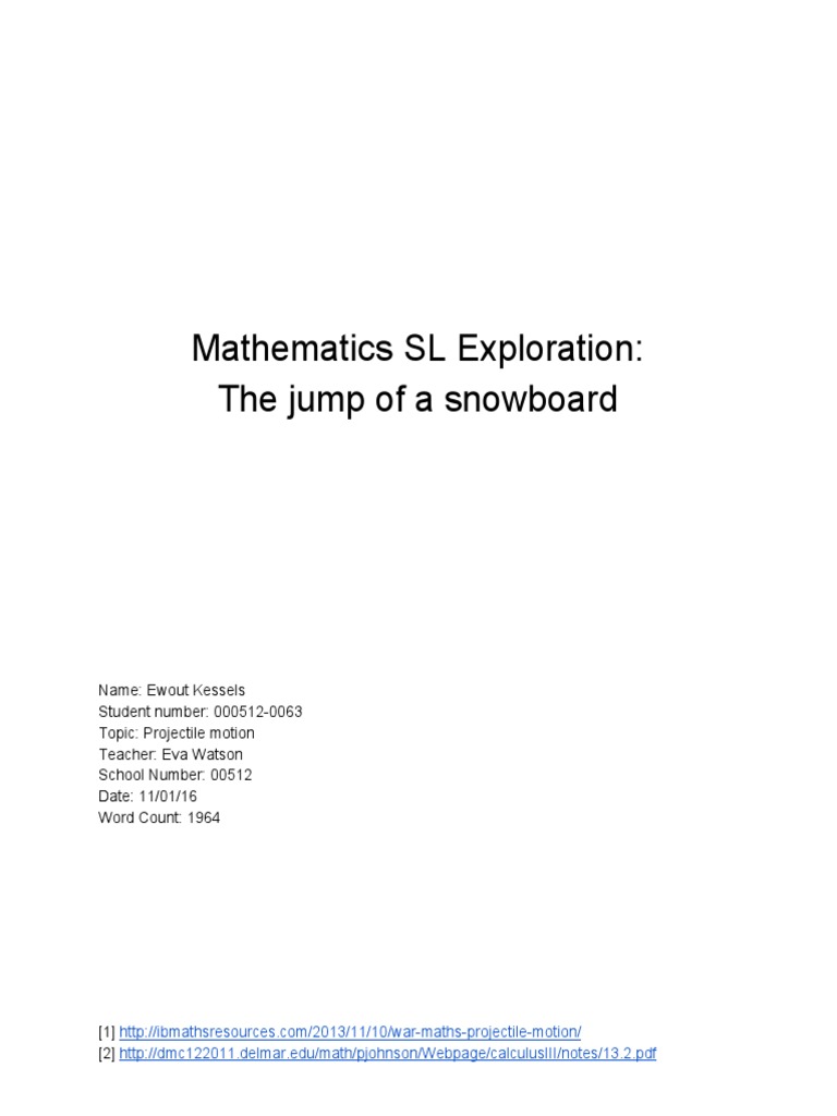 Snowboard Jump Physics Analysis | PDF | Physics | Mechanics