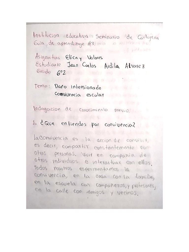 Guia #3 3°periodo Etica y Valores | PDF