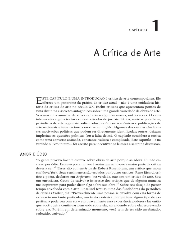 Introdução à Crítica de Arte Contemporânea | PDF | Crítica | Cidade de ...