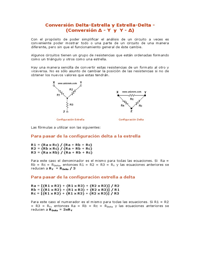 Conversión Delta-Estrella en Circuitos | PDF