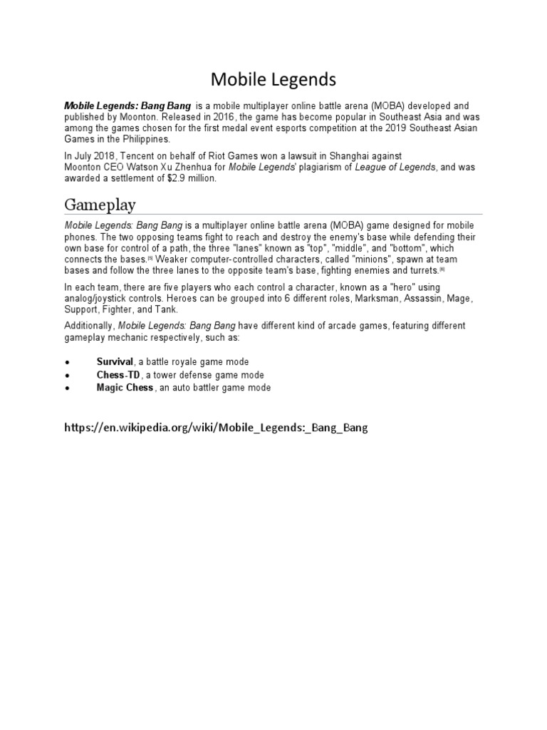 Mobile Legends: Gameplay | PDF