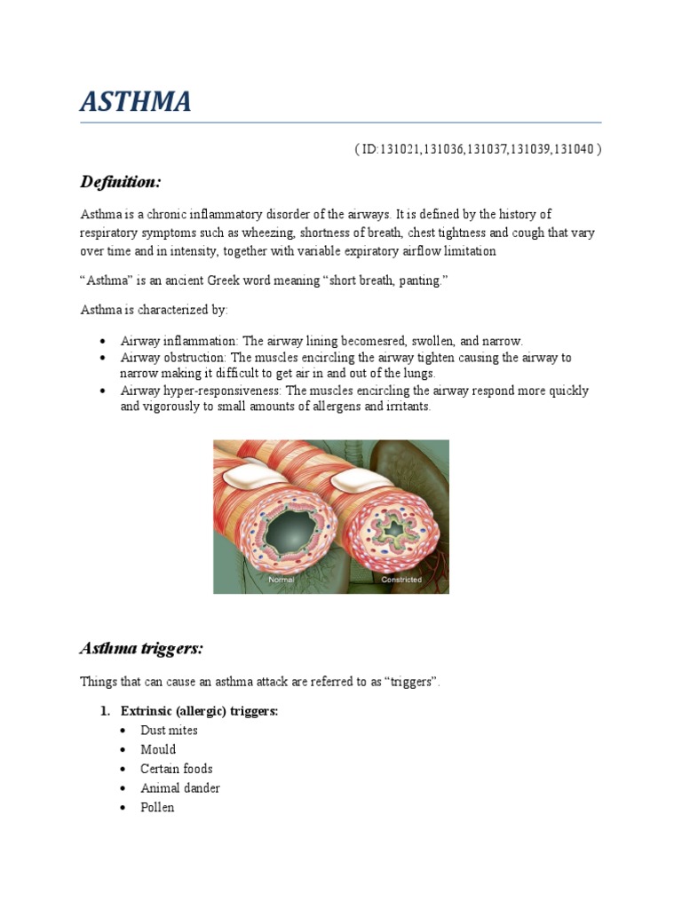 Asthma Report | PDF | Asthma | Respiratory Tract