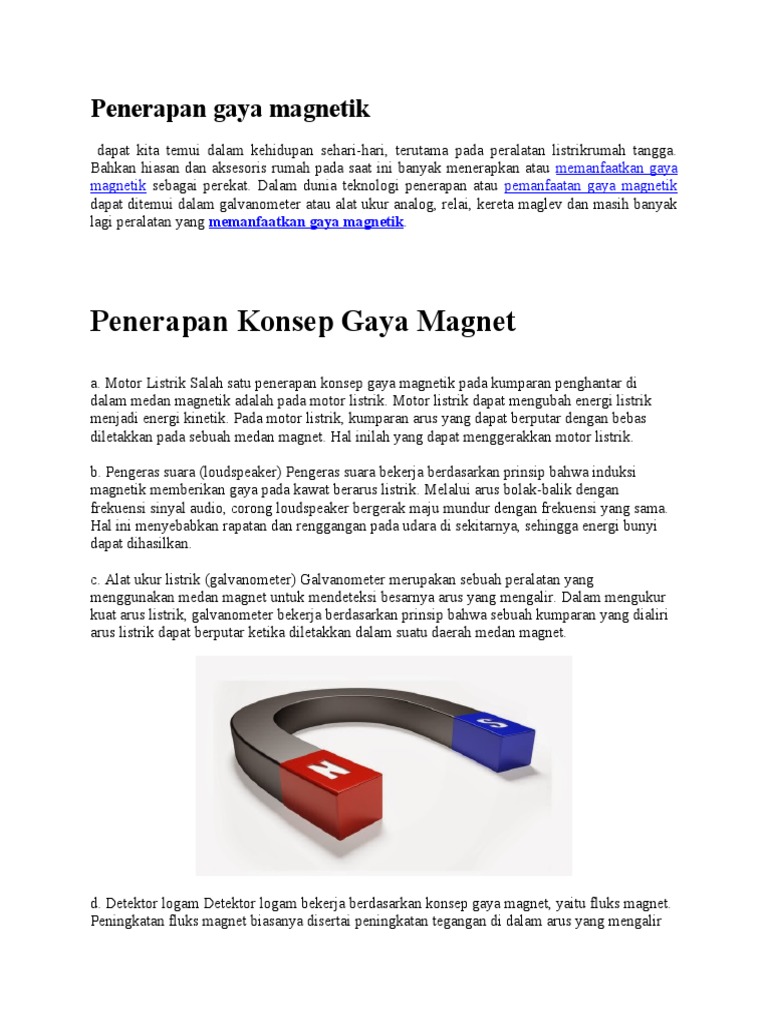Penerapan Gaya Magnetik | PDF | Metode & Bahan Ajar | Sains & Matematika