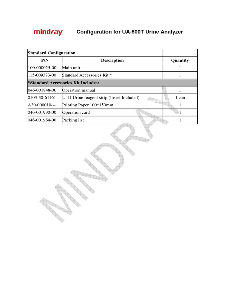UA-600T Configuration | PDF