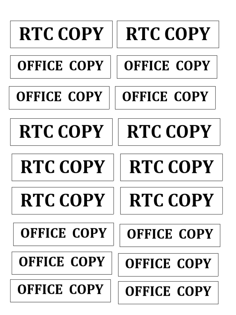 RTC and Office Copy Documents | PDF