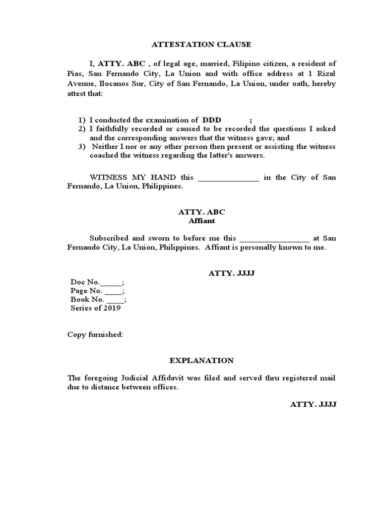 Attestation Clause | PDF