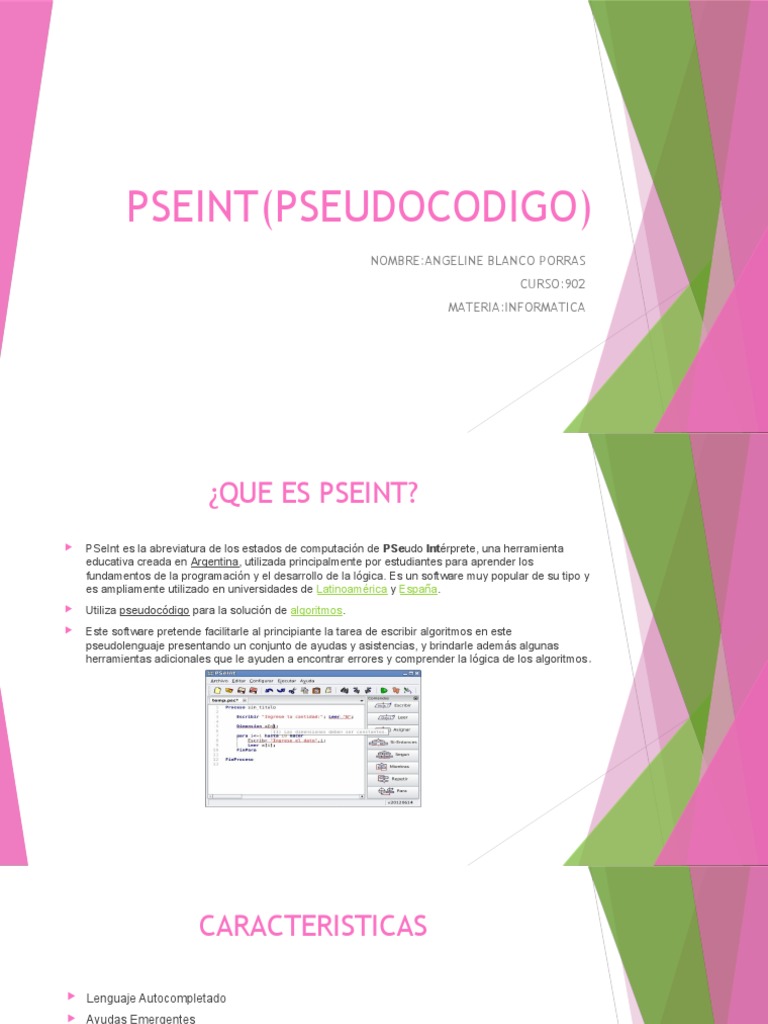 Pseint (Pseudocodigo) | PDF | Algoritmos | Lenguaje de programación