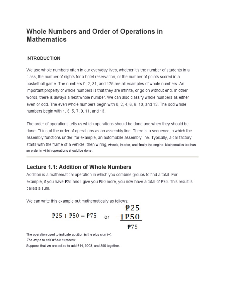 Fundamental Operation in Mathematics | PDF | Division (Mathematics ...