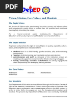 DepEd Mission, Vision, Goals | PDF