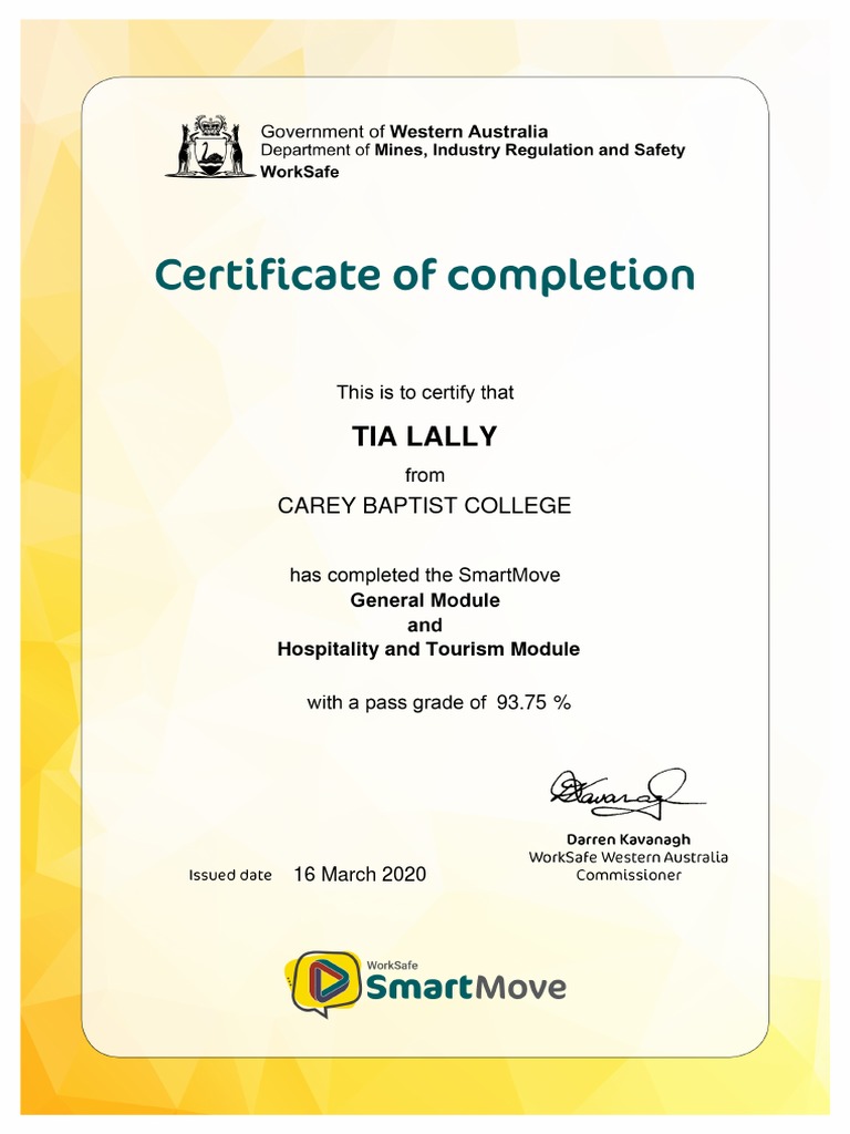 Smartmove Certificate | PDF