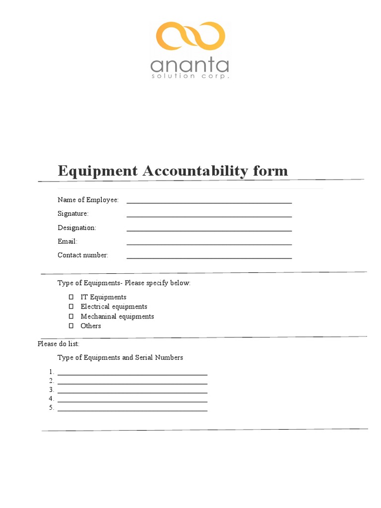 Equipment Accountability Form | PDF