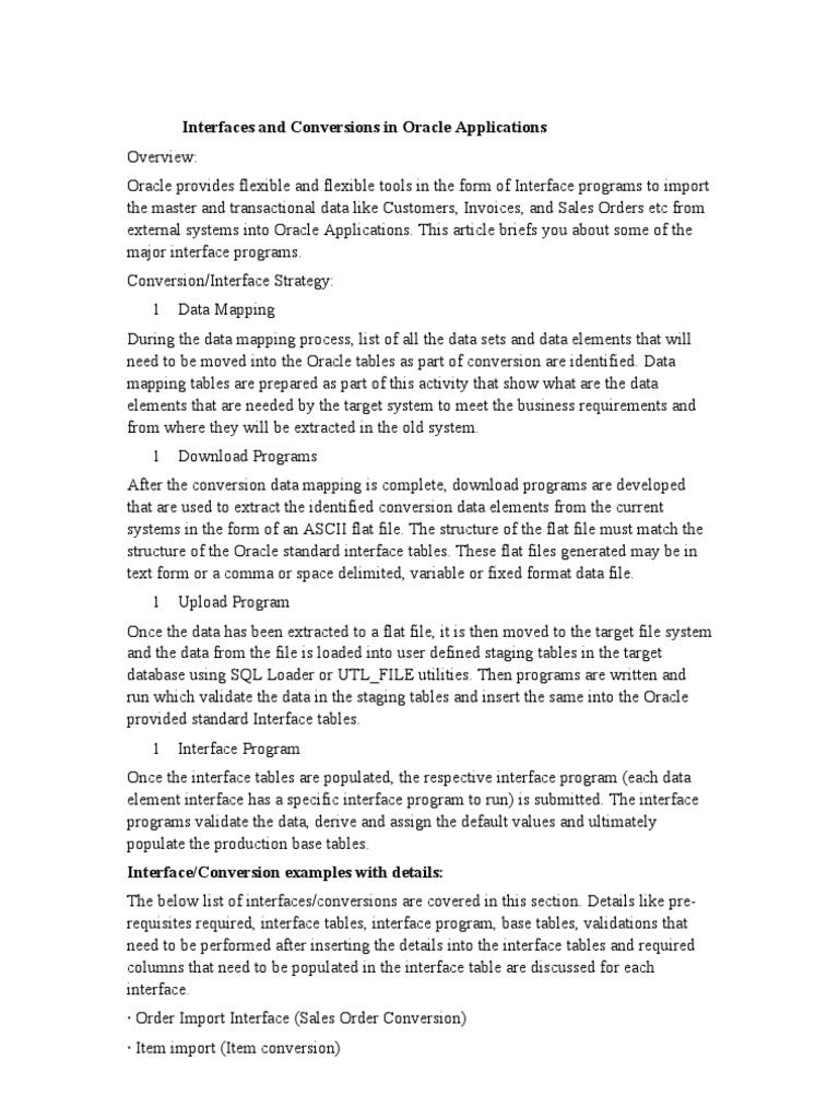 Interface Tables | PDF