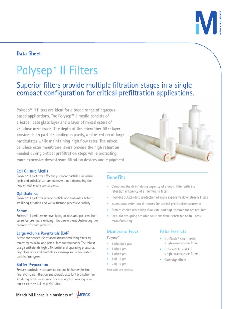 Polysep II Filters | PDF | Filtration | Sterilization (Microbiology)