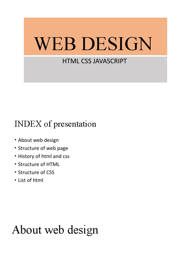 Web Design: HTML Css Javascript | PDF