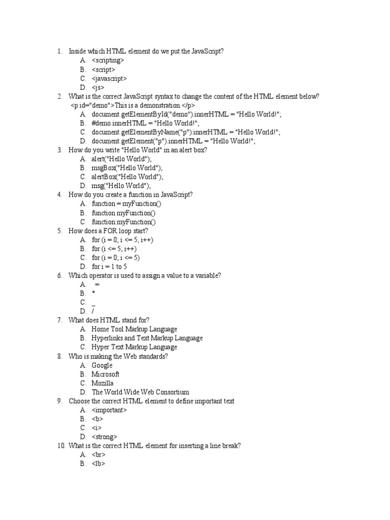 Inside Which Html Element Do We Put The Javascript Pdf Humancomputer Interaction World 7807