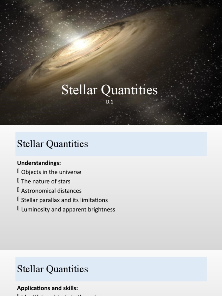 IB Physics D.1 PPT TEACHER | PDF | Stars | Solar System