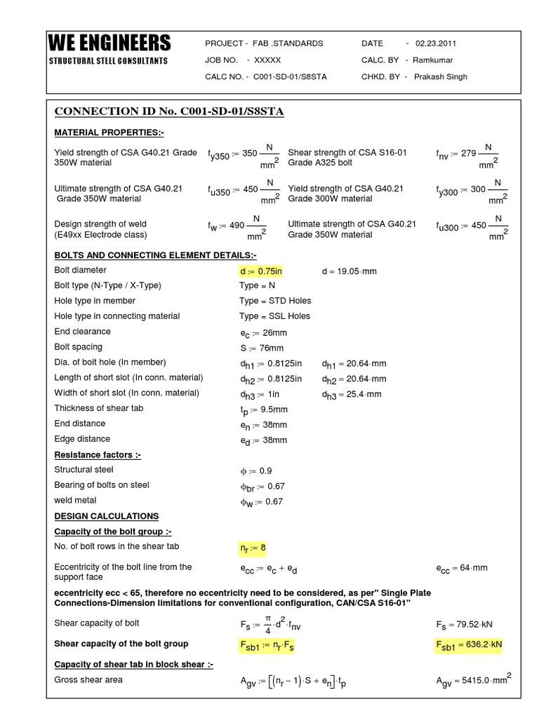 01AM - Sample Calcs | PDF | Screw | Mechanical Engineering