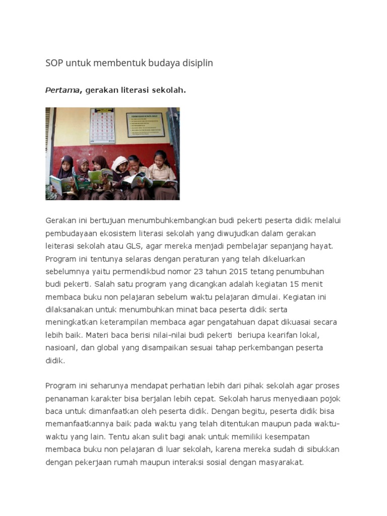 SOP Untuk Membentuk Budaya Disiplin | PDF