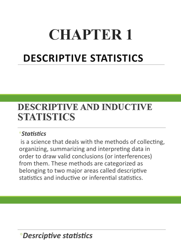 An Introduction to Descriptive Statistics: Organizing and Summarizing ...