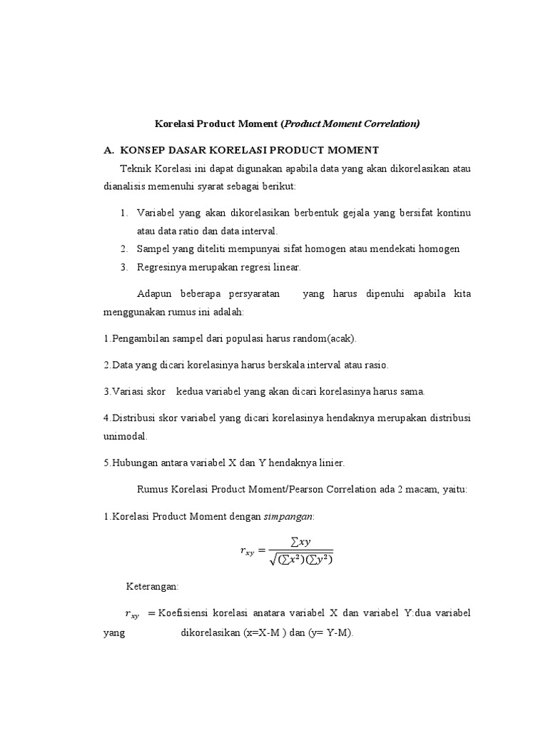 Korelasi Product Moment Kel 5 | PDF