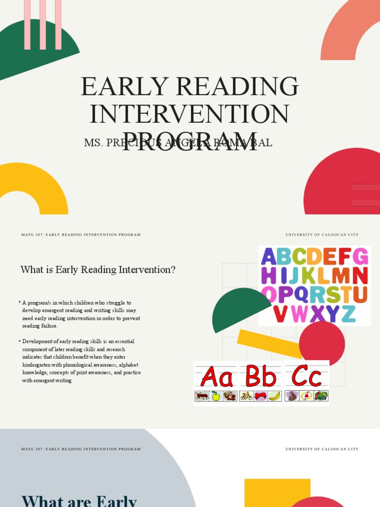 Early Reading Intervention Program: Ms. Precious Angela Roma Bal | PDF ...