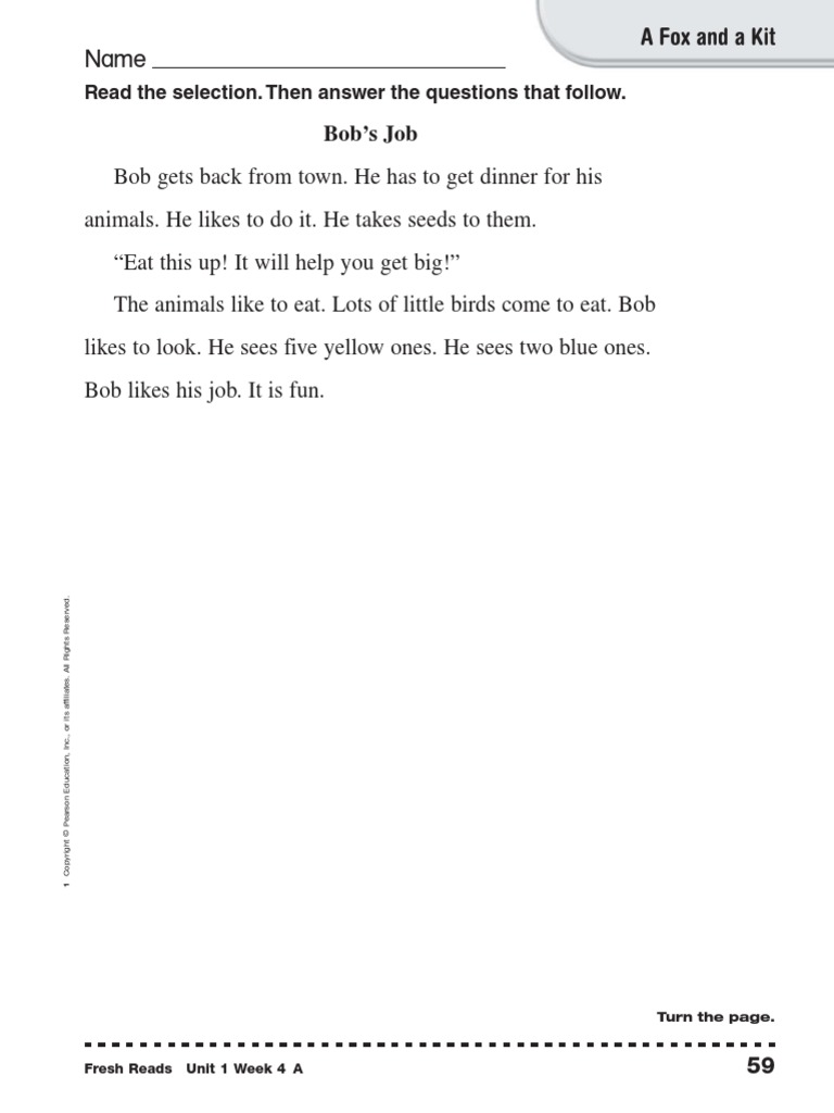 A Fox and A Kit Test 1 | PDF