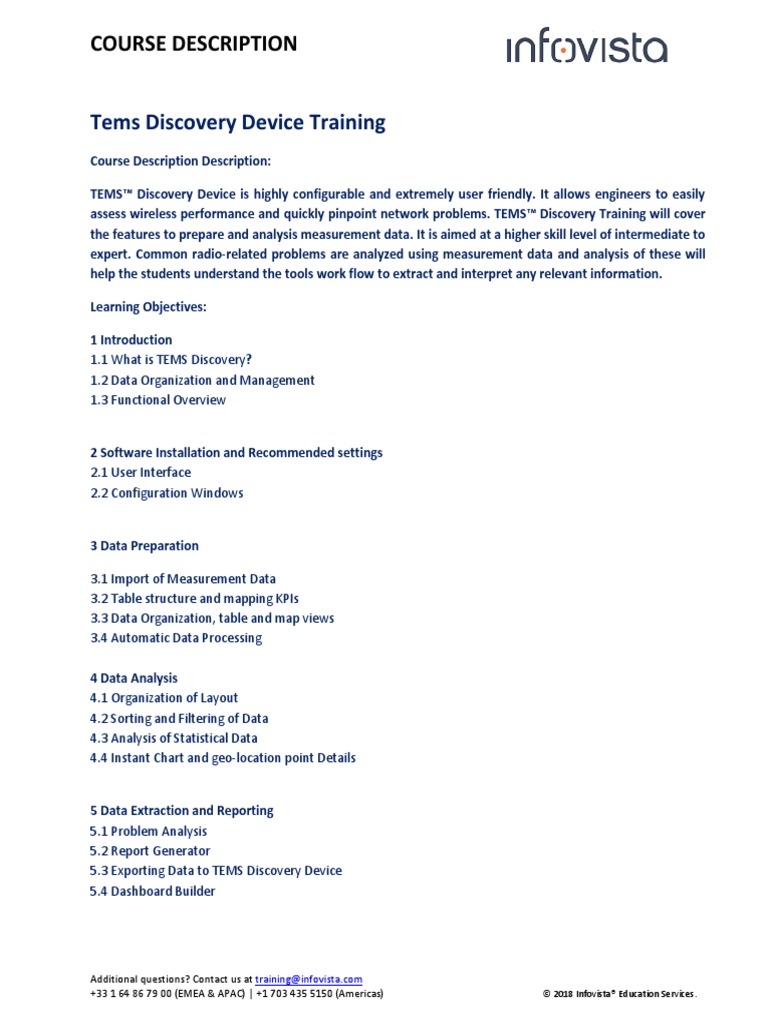 Tems Discovery Device Course Description 2018 | PDF | Transmission ...