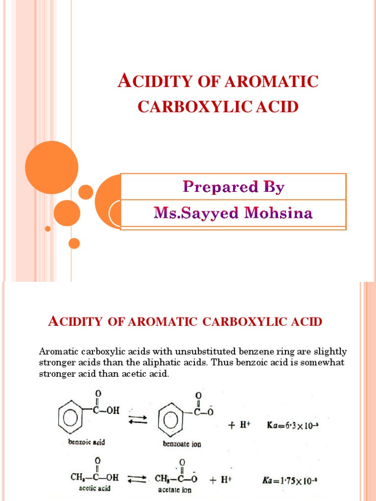 Acidity of Aromatic Carboxylic Acid | PDF