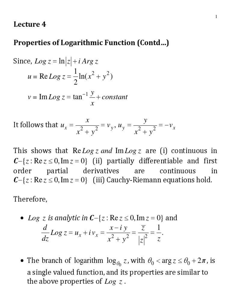 MSO202 Lect 4 | PDF | Trigonometric Functions | Logarithm
