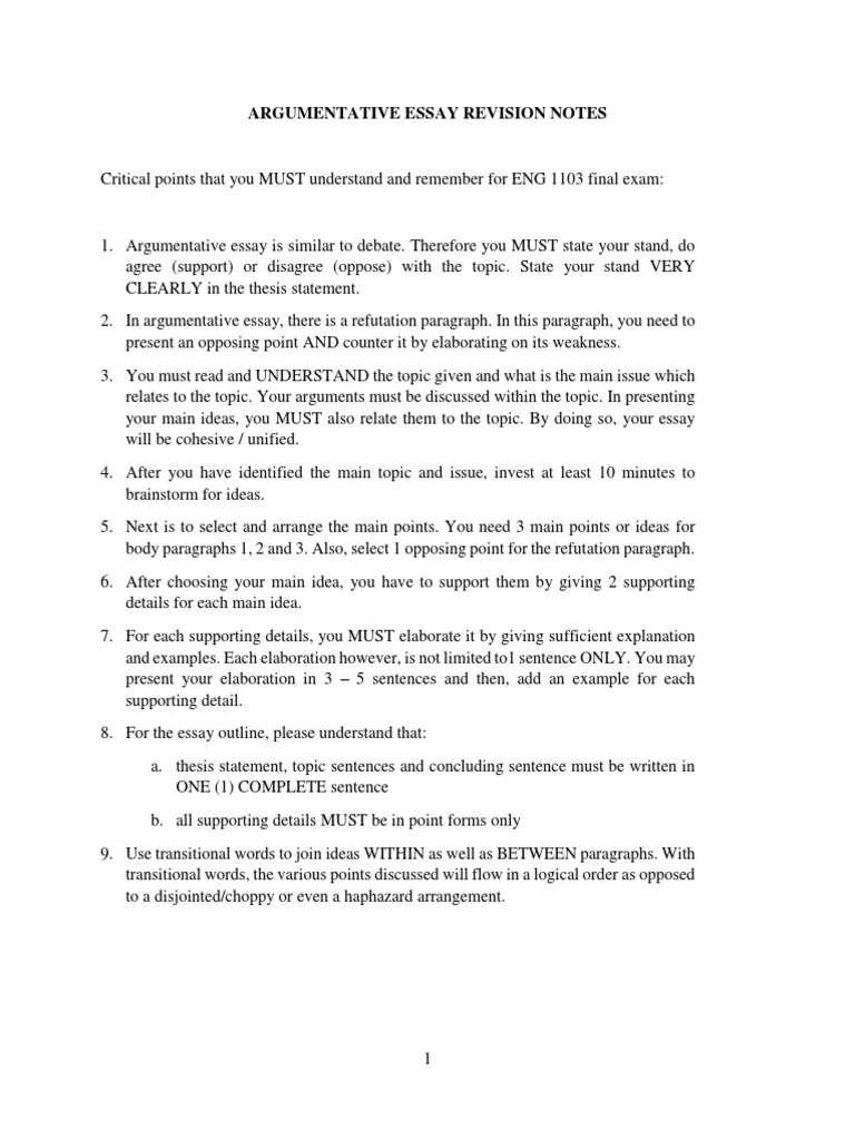 ENG 1103 Essay Revision Guide | PDF | Essays | Communication