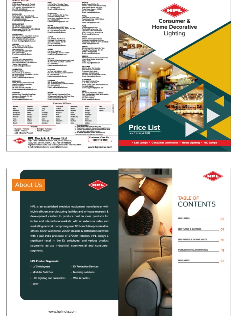 HPL Consumer Lighting Price List 2019 | PDF | Compact Fluorescent Lamp ...
