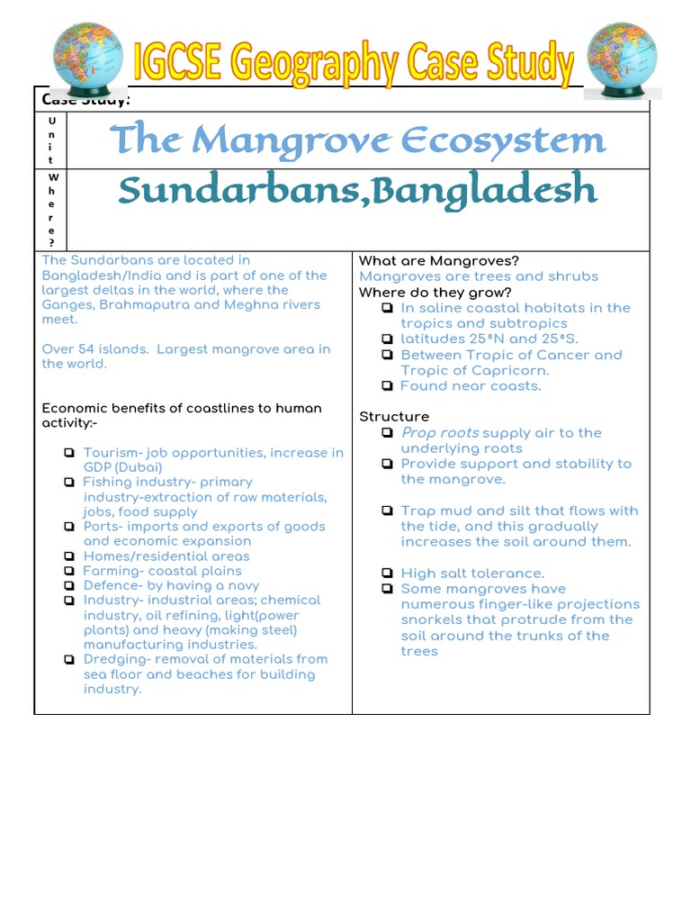 The Mangrove Ecosystem Sundarbans, Bangladesh: Case Study | PDF ...