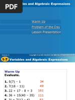 DLP Evaluating Algebraic Expression | PDF | Polynomial | Mathematics