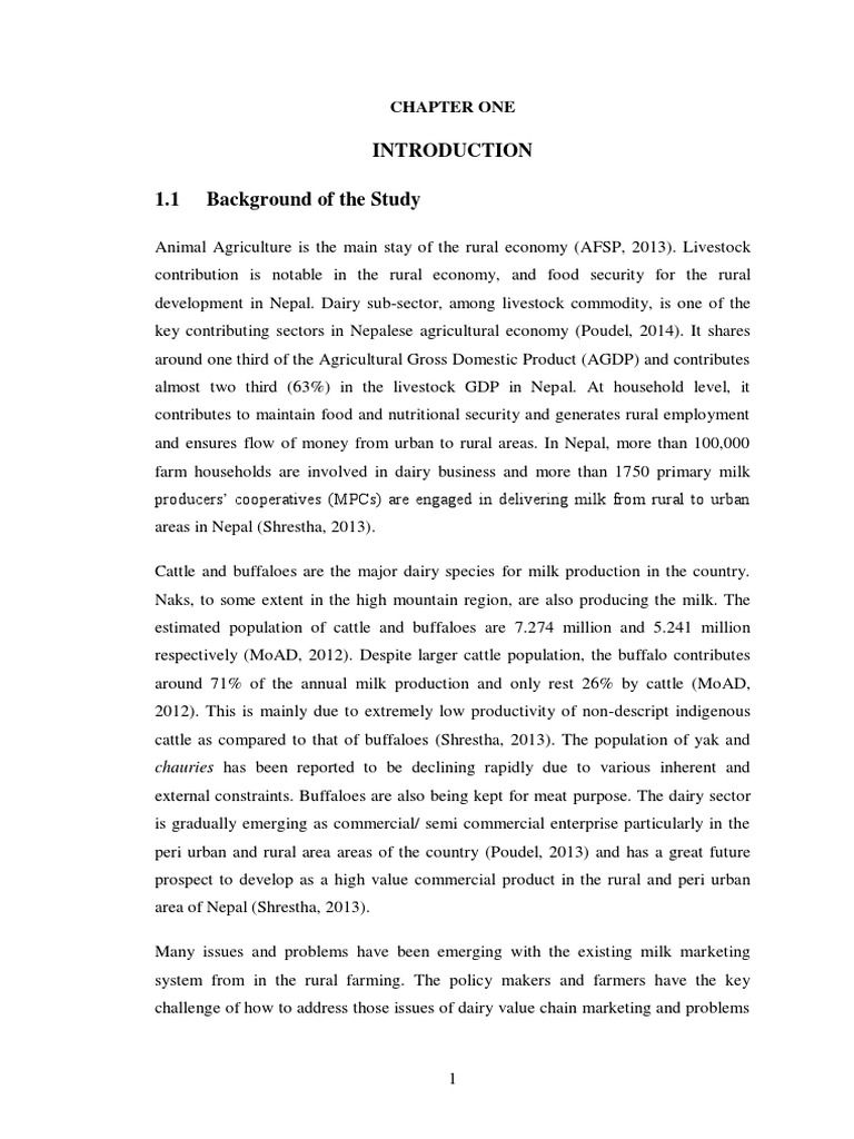 Study On The Dairy Value Chain | PDF | Dairy | Milk