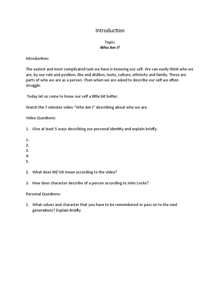 Uts Intro Who Am I Pdf