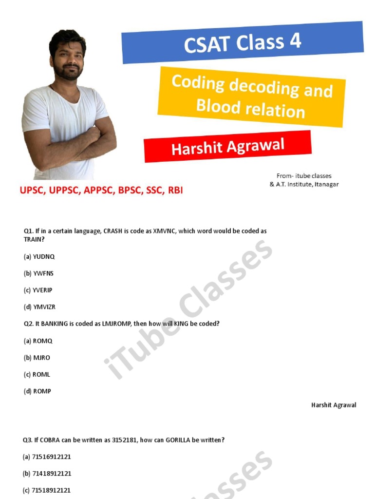 Coding and Blood Relation Questions | PDF