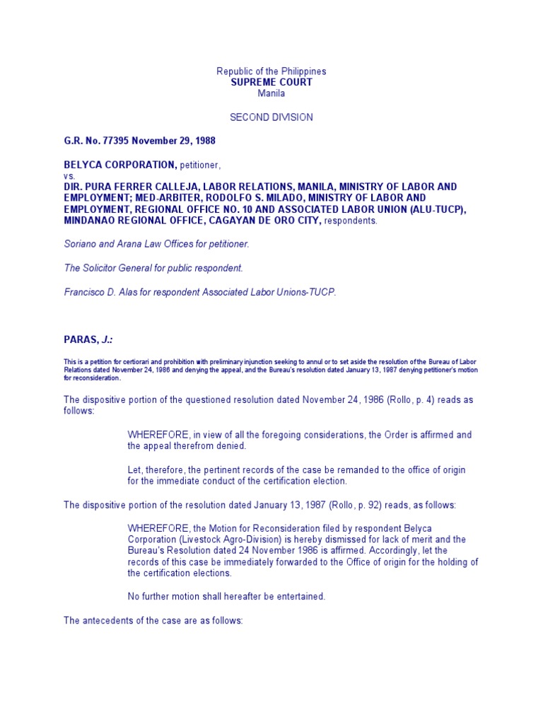 Belyca Corp vs. ALU-TUCP Labor Case | PDF | Strike Action | Collective ...