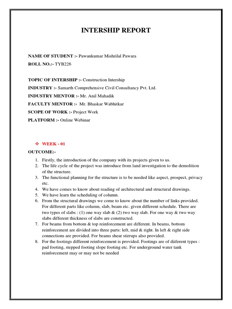 Intership Report Final | PDF | Length | Measurement