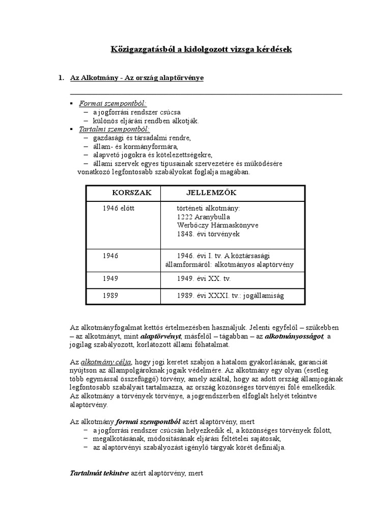 Kozig Alapvizsga | PDF