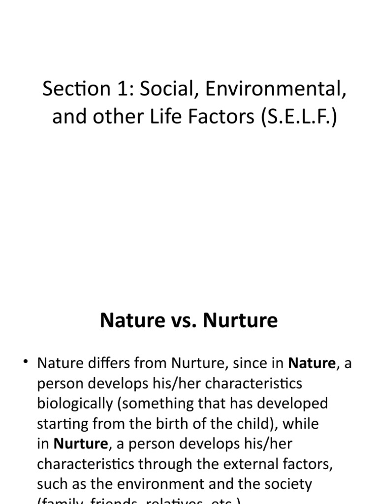 Understanding S.E.L.F.: Nature vs. Nurture | PDF