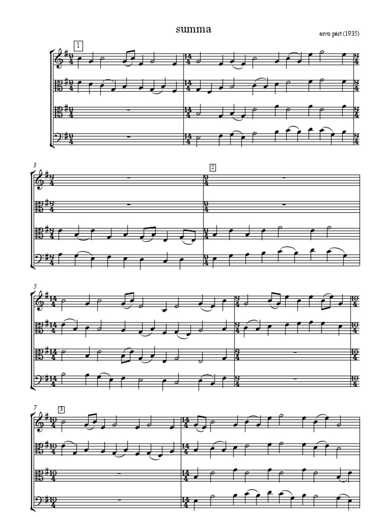 Arvo Part Summa | PDF | Composers | Music