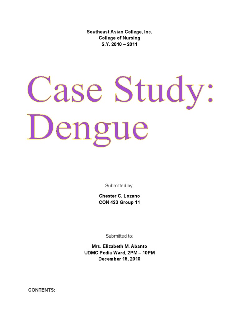 Pedia - Case Analysis - Dengue. Sakin 2docx | PDF | White Blood Cell | Medical Specialties