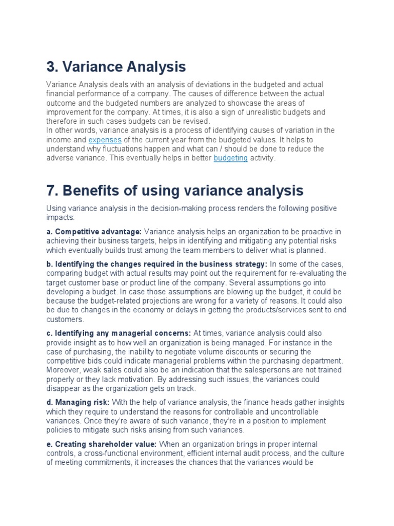 Variance Analysis: Expenses Budgeting | PDF | Variance | Analysis Of Variance