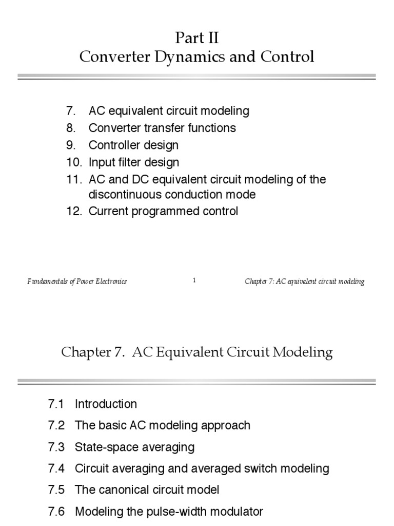 Part II" Converter Dynamics and Control!: Fundamentals of Power ...