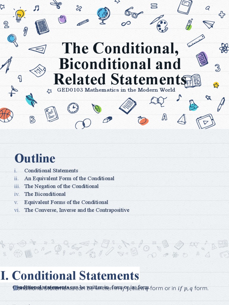 The Conditional, Biconditional and Related Statements | PDF | If And Only If | Formalism (Deductive)